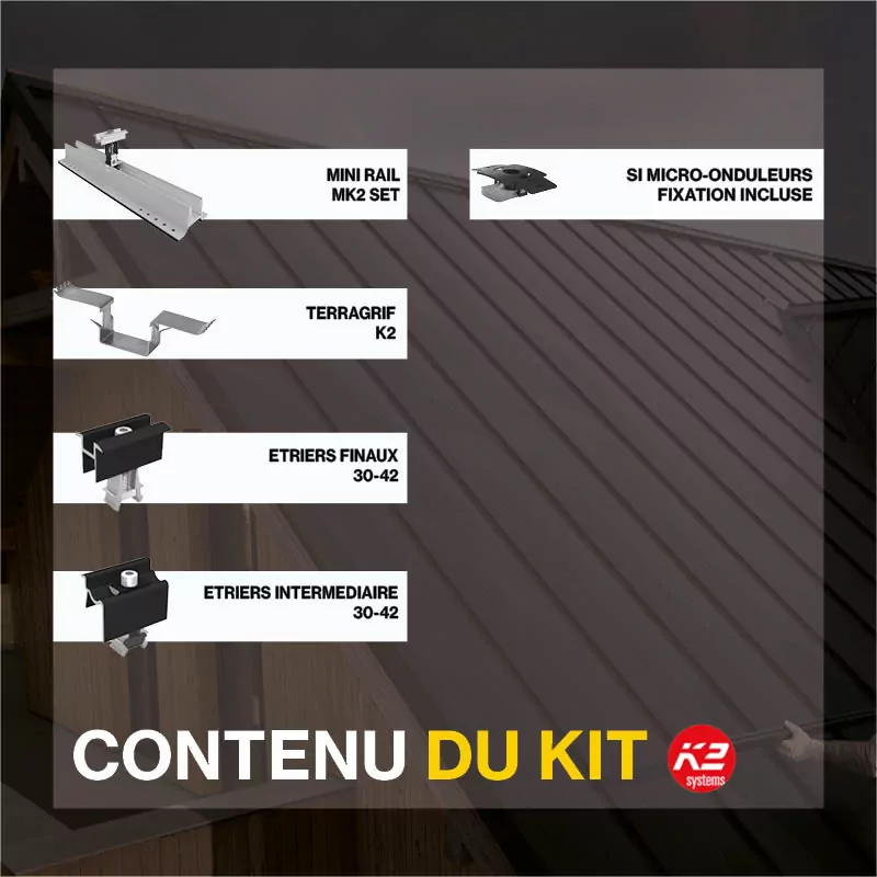 Fixations toitures bac acier - K2 Systems - Kit pour 10 panneaux ...