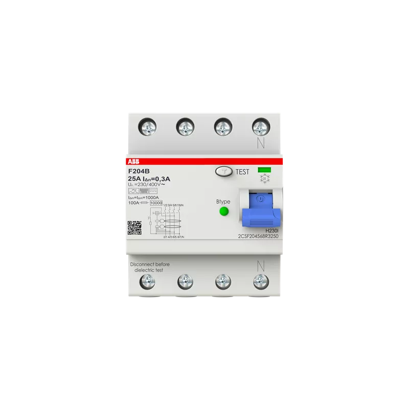 Interrupteur Différentiel Type B triphasé 300mA 25A ABB
